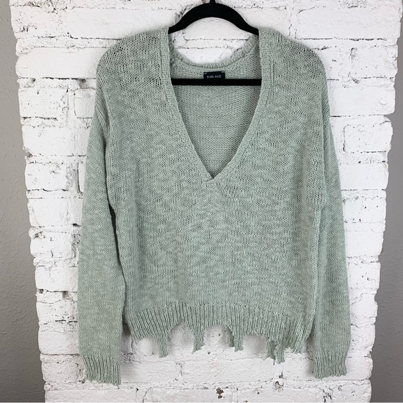 PAIGE | Sweaters | Blank Paige Sweater Distressed Cotton Mint Blue Sm ...